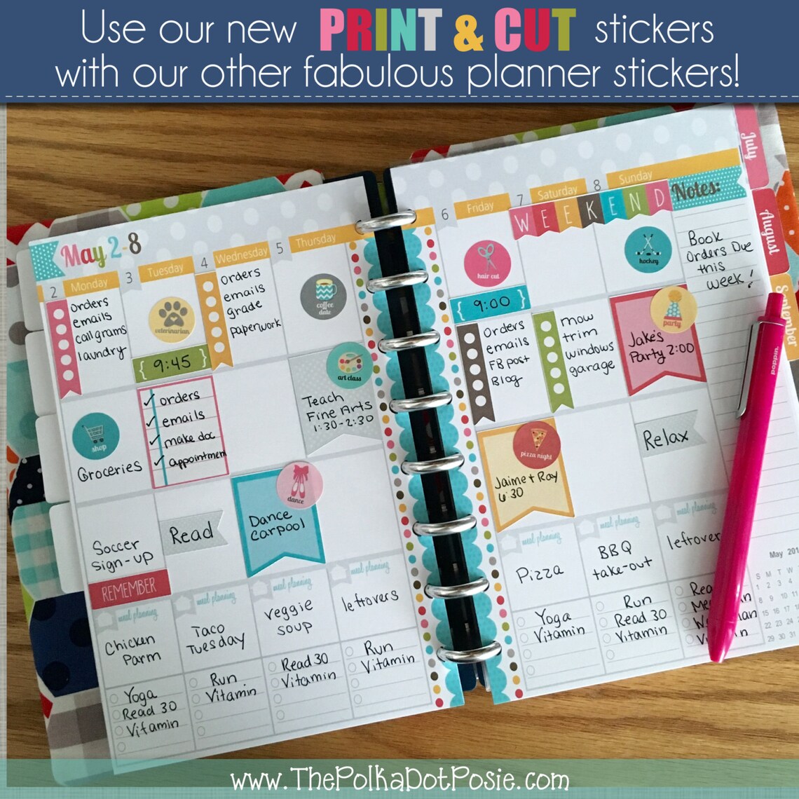 Print & Cut Stickers Size for Our Large Planners Seasonal - Etsy