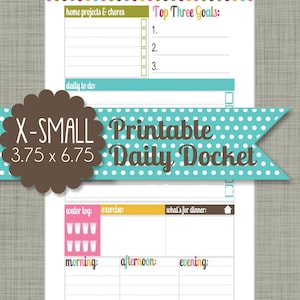 X-small {printable} Daily Docket - Personal Sized 3.75 X 6.75" PDF - Etsy