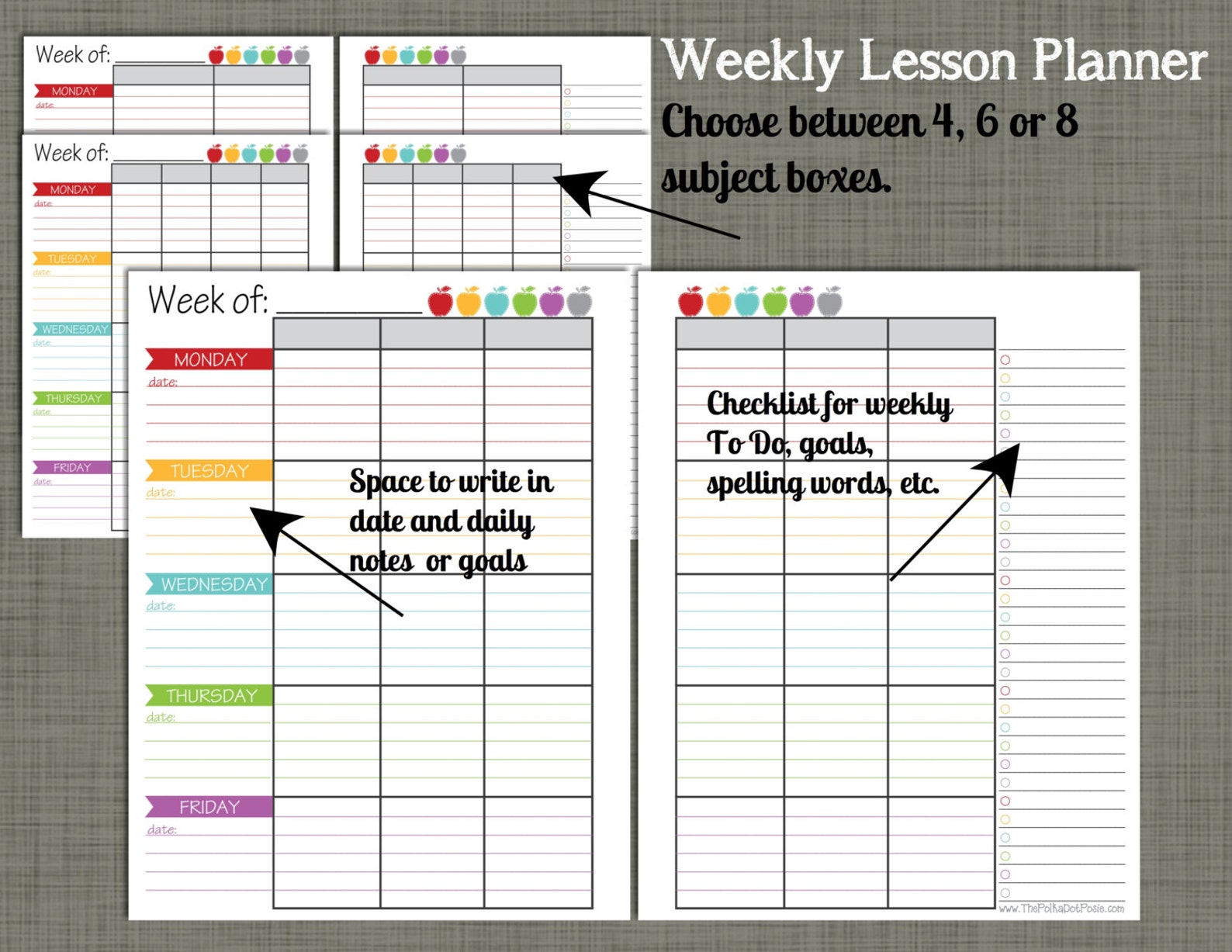 Teacher Planner {printable} Set - Sized Small 5.5" X 8.5" PDF - Etsy