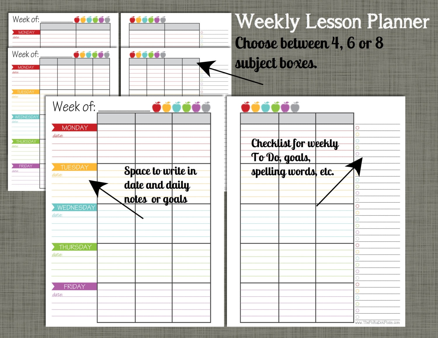 Teacher Planner printable Set Sized Small 5.5 X - Etsy