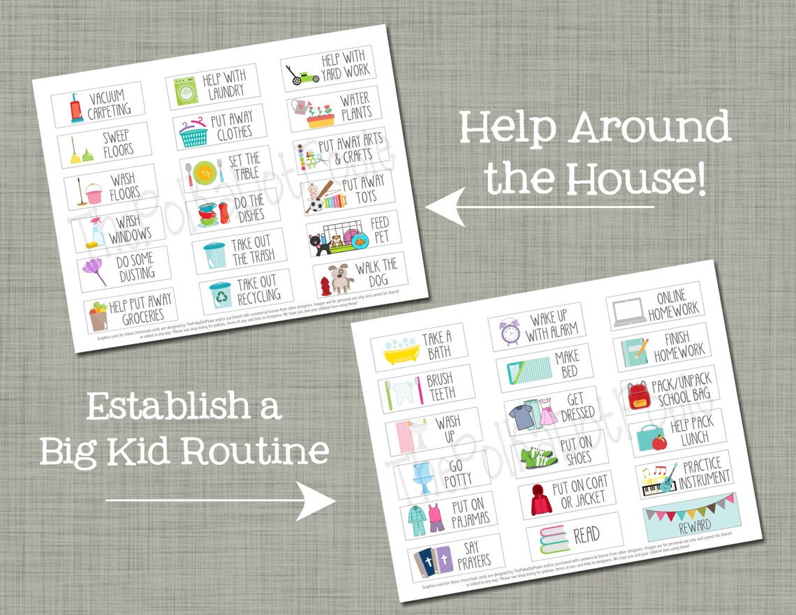 Personalized Kids Chore Reward Chart printable Sized 8.5 X - Etsy