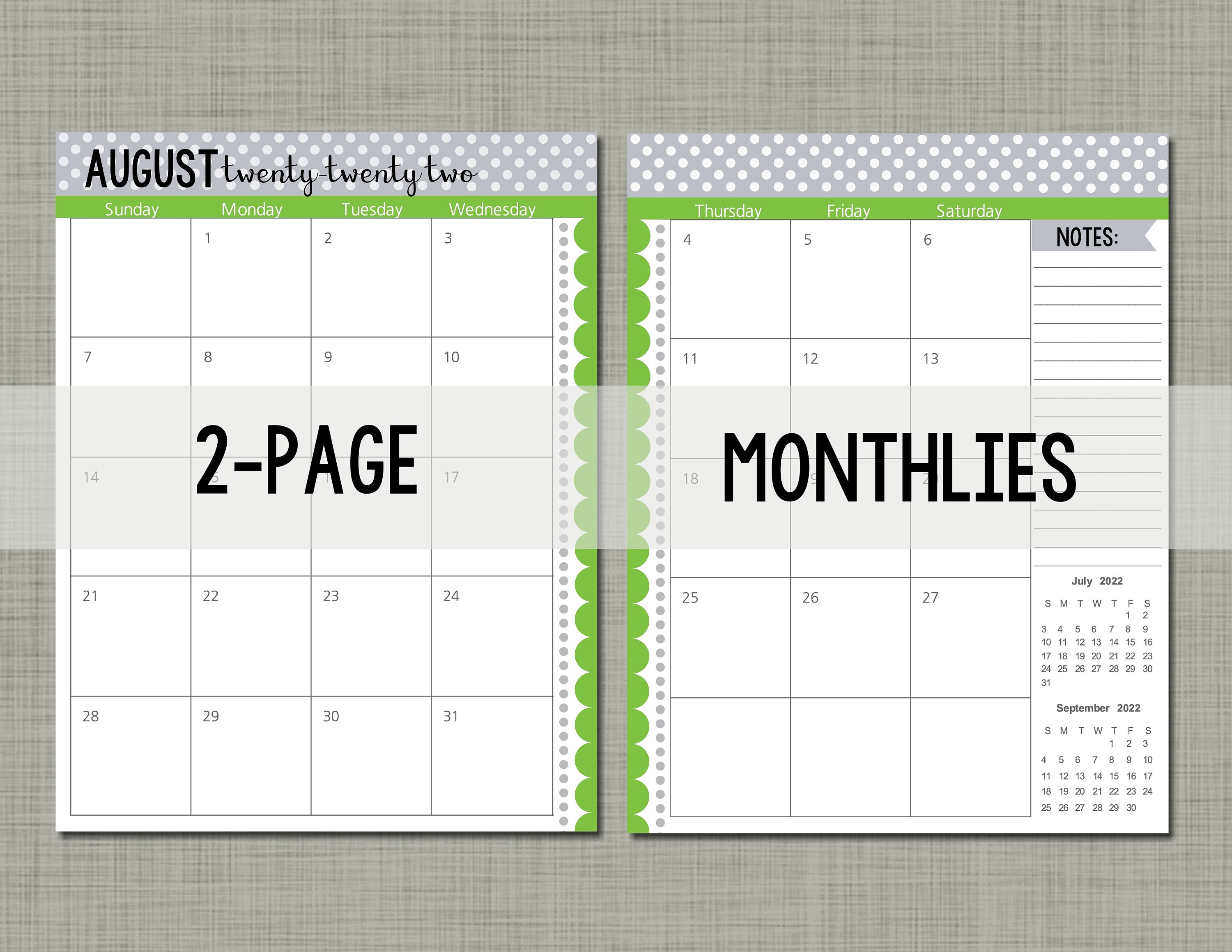NEW 2022-2023 Printable Monthly Planner - Seasonal Design - Academic ...