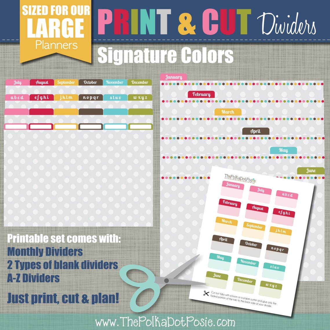 Print & Cut Dividers - Sized for Our Large Planners - Signature Design ...