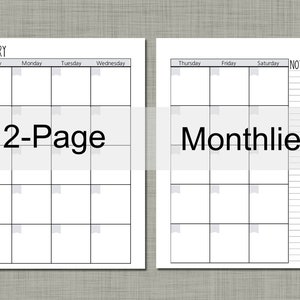 UNDATED Printable Monthly Planner - Simplistic Design - Sized Small 5.5 ...