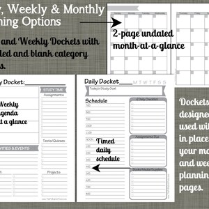 Student Planner {printable} Set - Sized Small 5.5" X 8.5" PDF ...