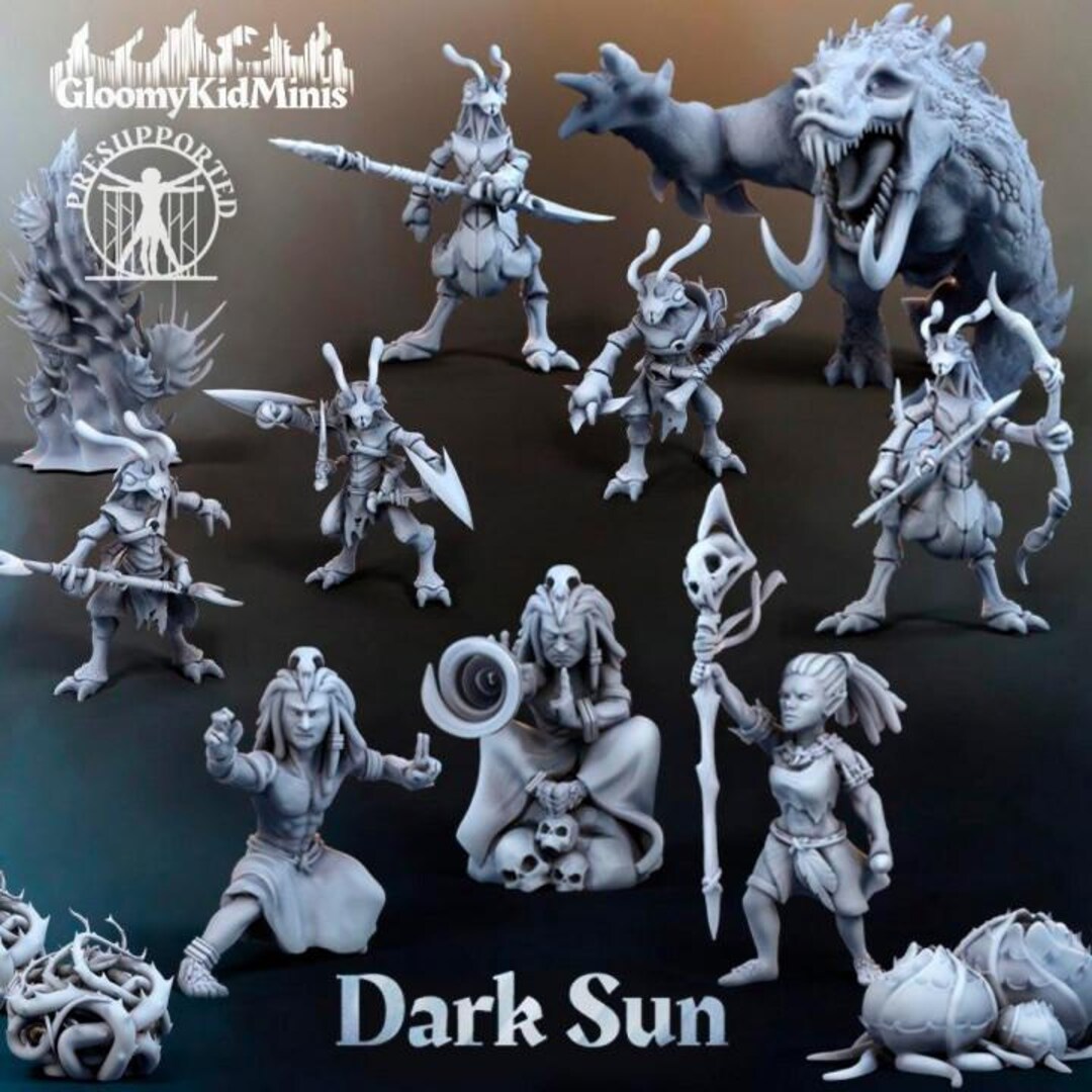 Dark Sun Set-nightmare Beast and Halflings | Dungeons and Dragons | D&D ...