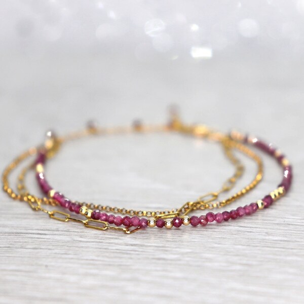 Ruby Bracelet - Etsy