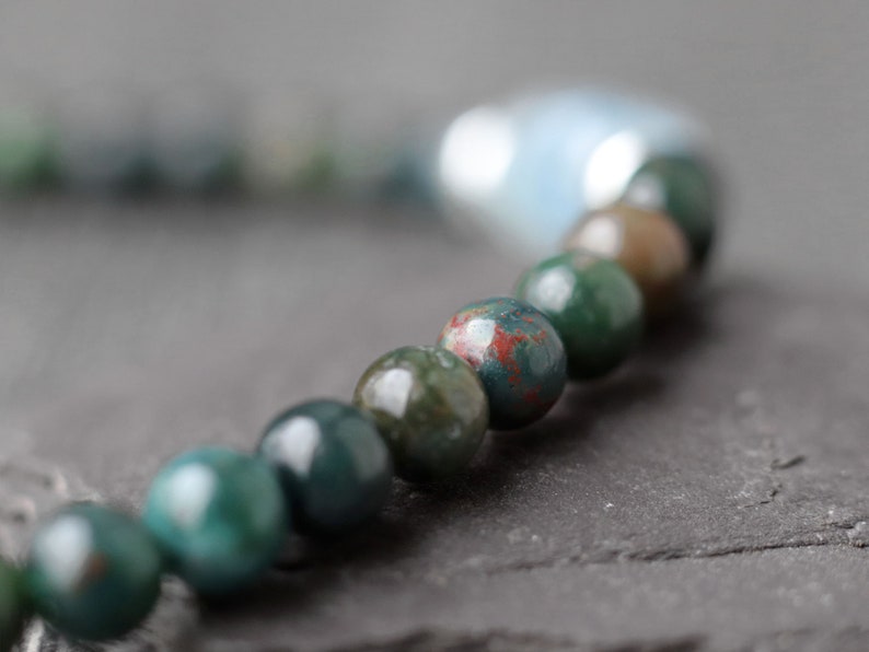Bloodstone Bracelet, March Birthstone Gift, Dainty Bloodstone ...