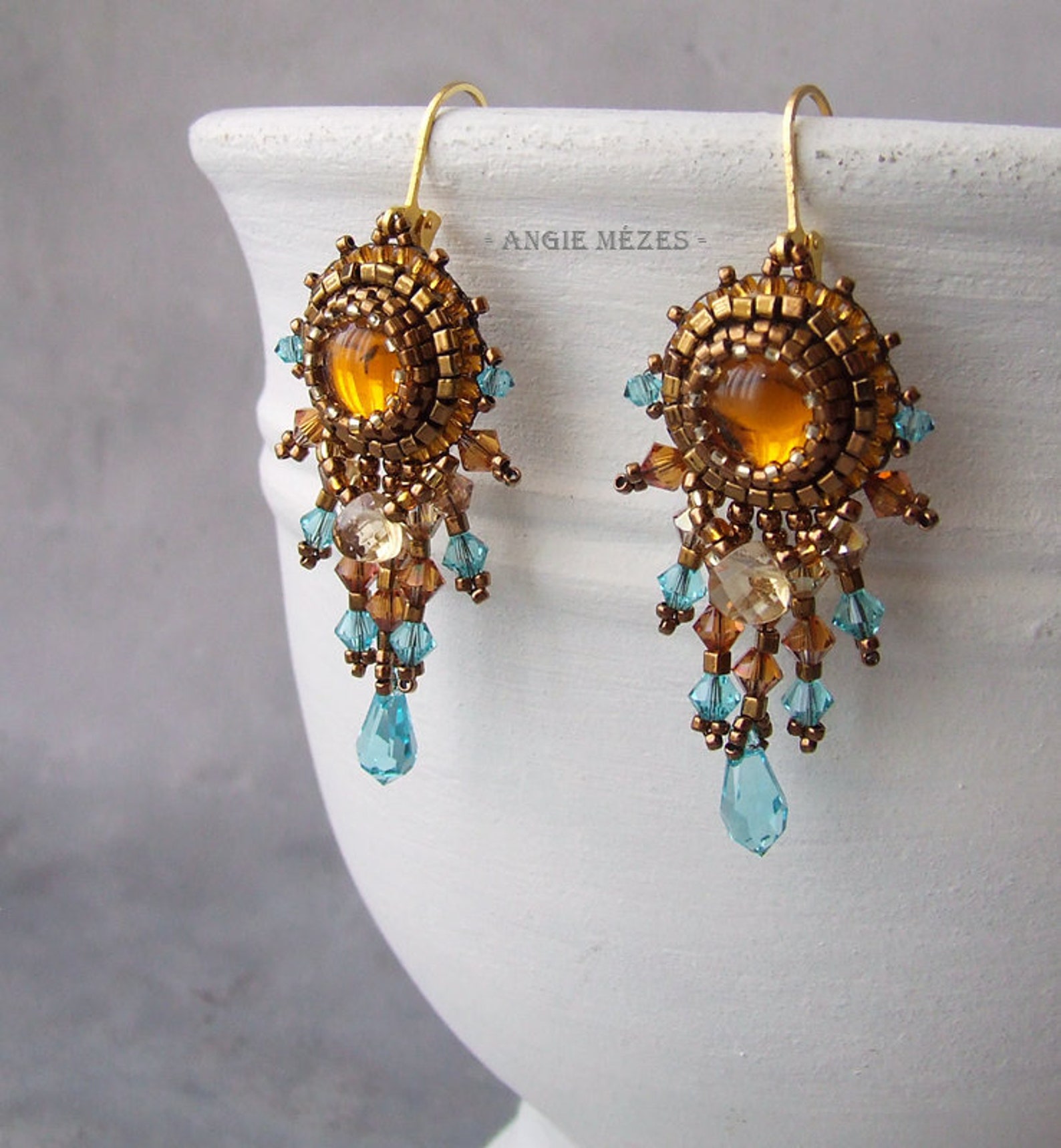 Beaded Earrings DIY Kit Beading Pattern and Material Bead - Etsy
