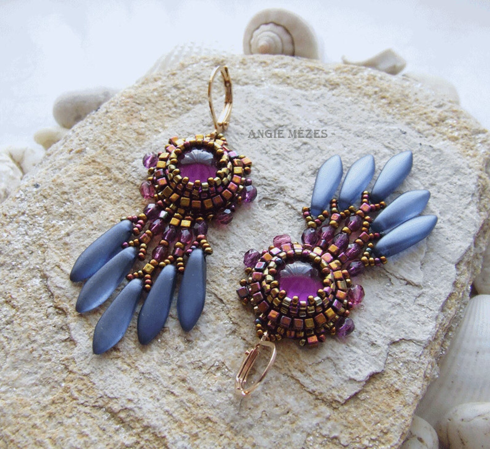Bead Embroidery Earrings DIY Kit, Bead Embroidered Earrings Tutorial ...