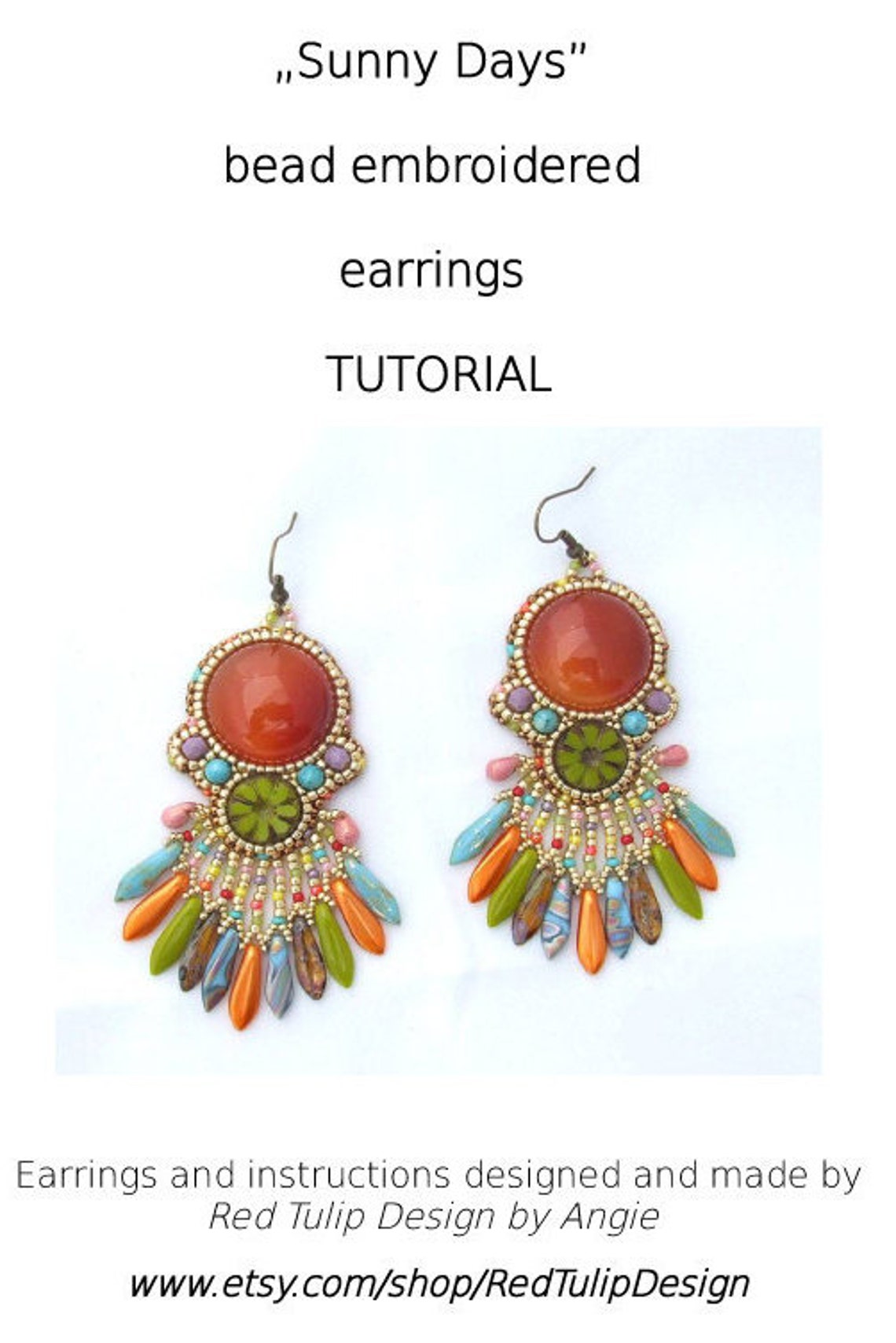 Colorful Beaded Earrings Tutorial Bead Embroidery Earrings | Etsy