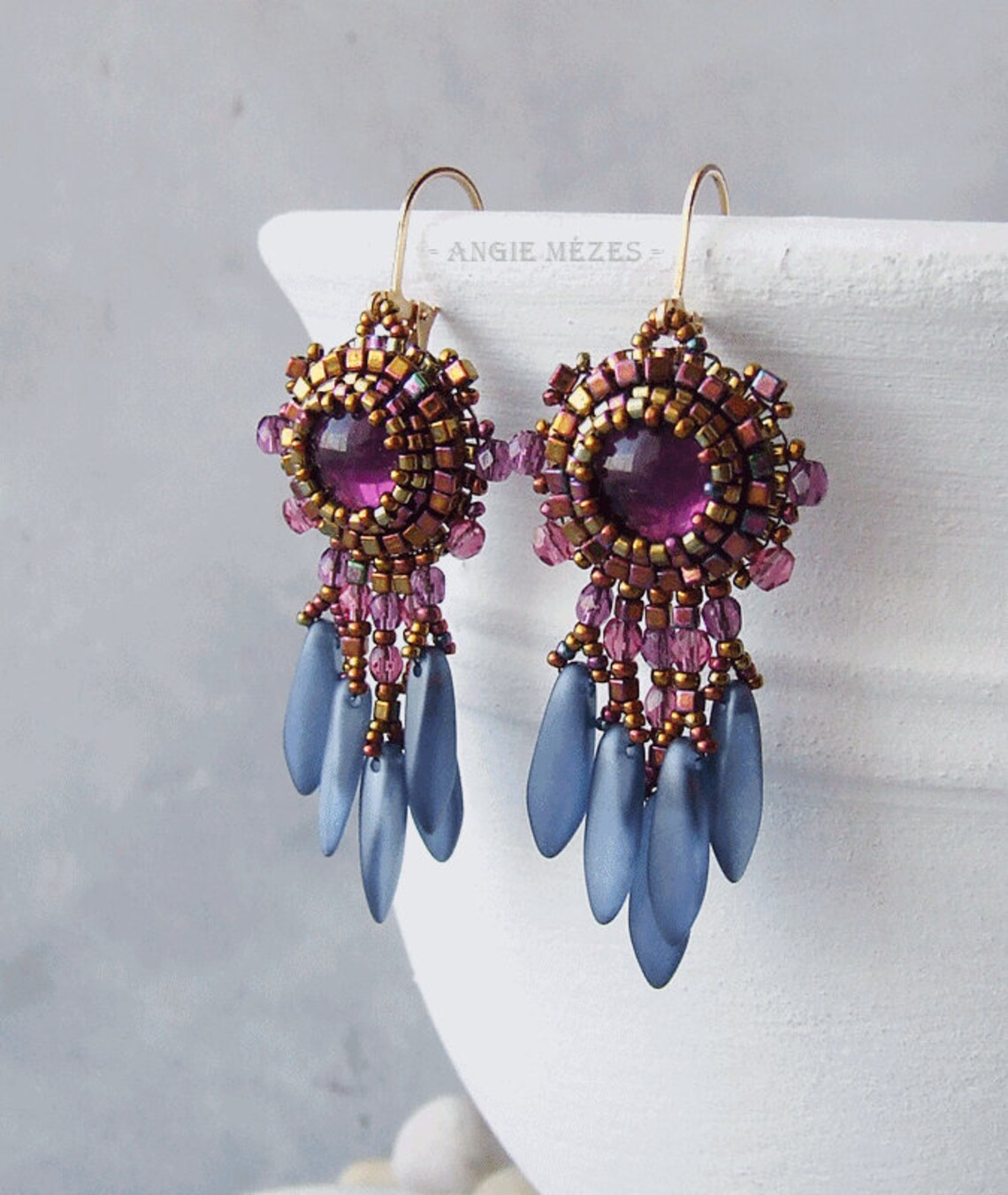 Bead Embroidery Earrings DIY Kit, Bead Embroidered Earrings Tutorial ...