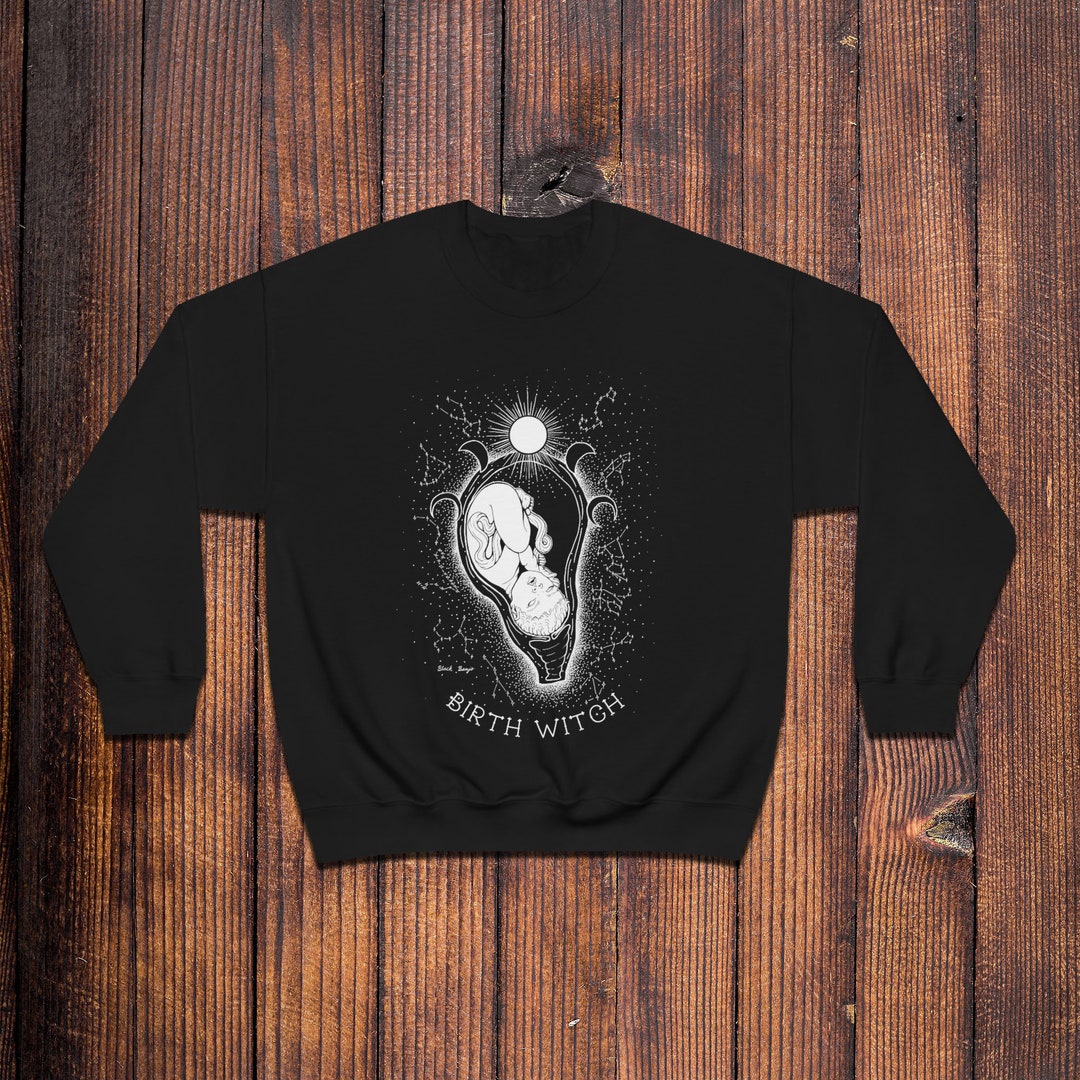 Birth Witch Sweatshirt - Constellations & Moons - Midwife Shirt - Birth ...