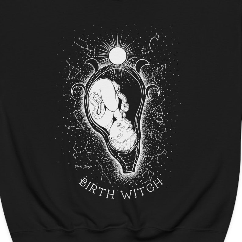 Birth Witch Sweatshirt - Constellations & Moons - Midwife Shirt - Birth ...