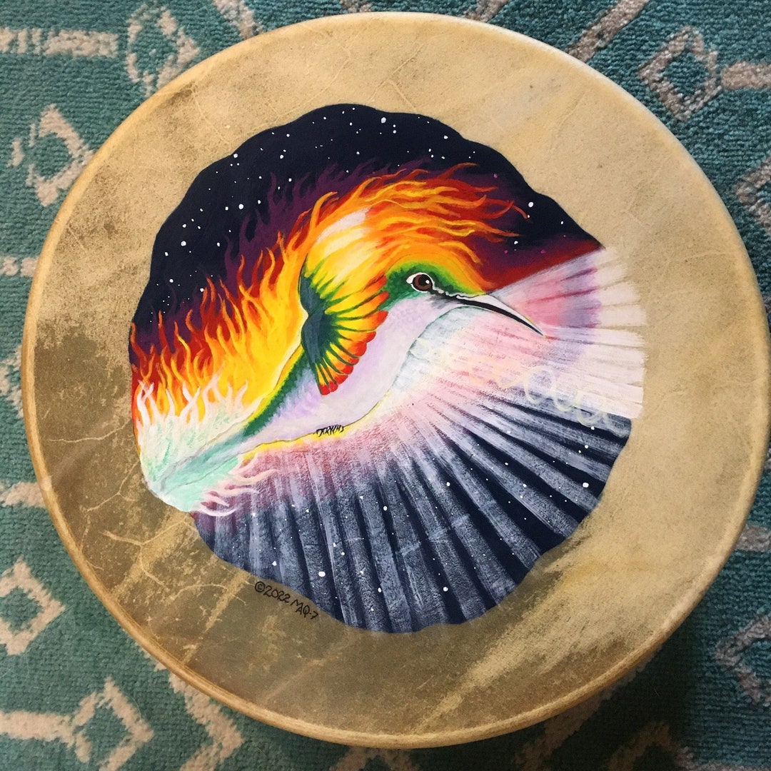 SHAMAN DRUM-HUMMINGBIRD: Frame/hoop/hand Drum, Deep Toned, Native ...