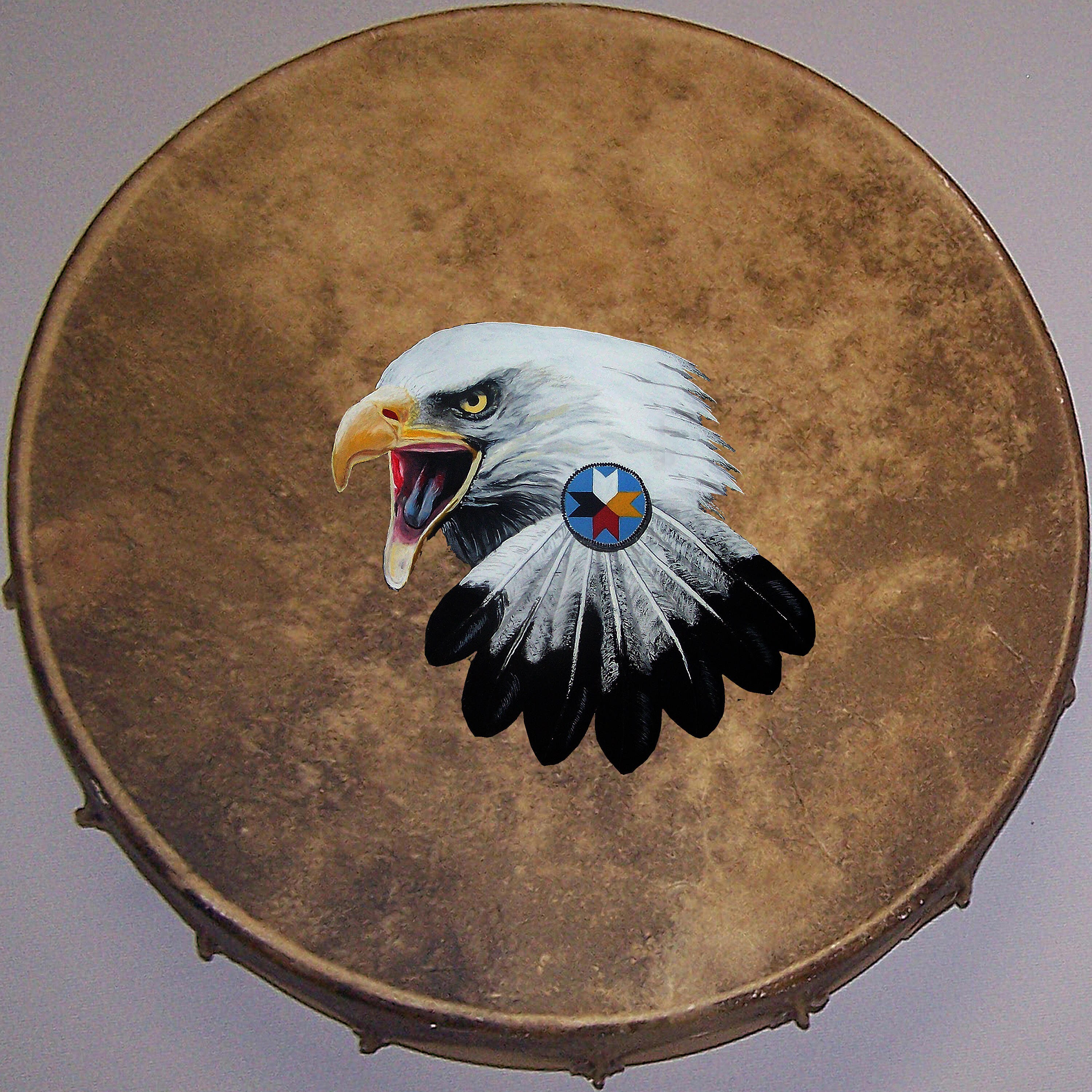 Frame Drum deep toned Native American-style. Hand-painted. | Etsy