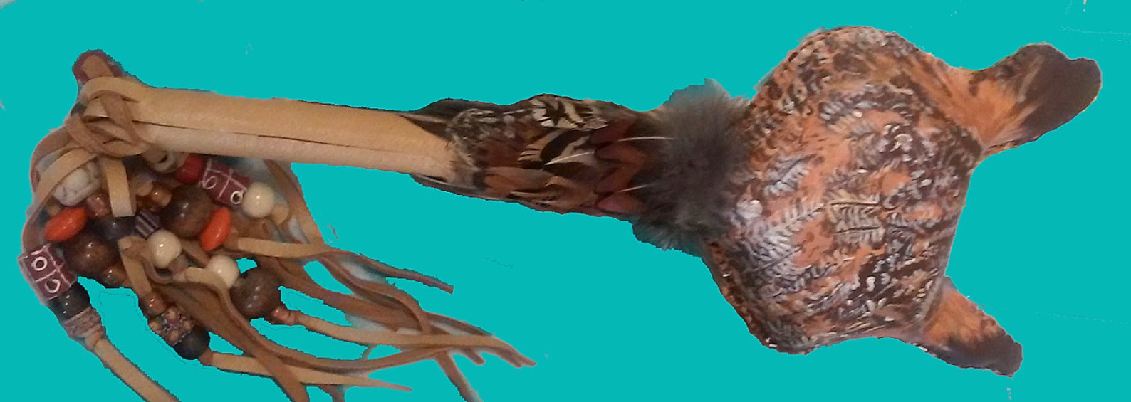 RAWHIDE RATTLE Hand-crafted and Painted Horned Owl Totem. | Etsy