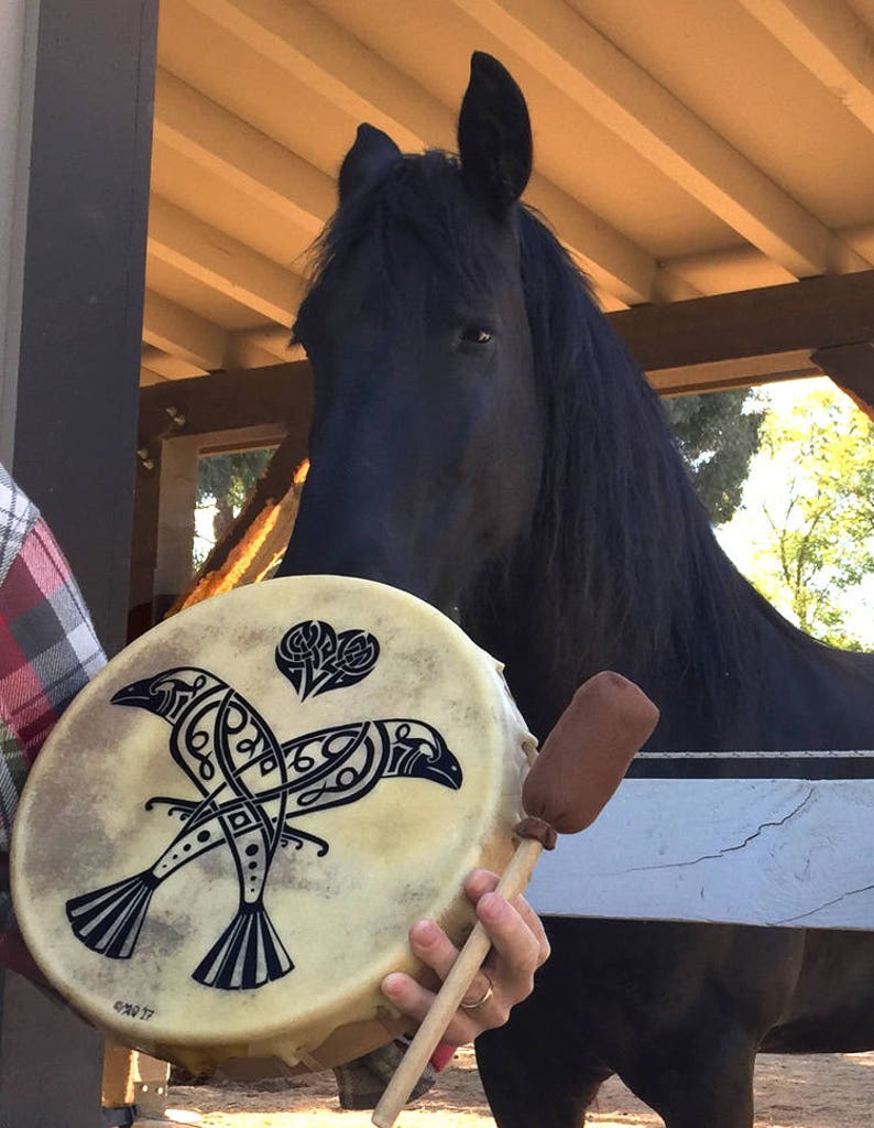 Raven Hearts Native American Indian Tribal Style Frame Drum. - Etsy