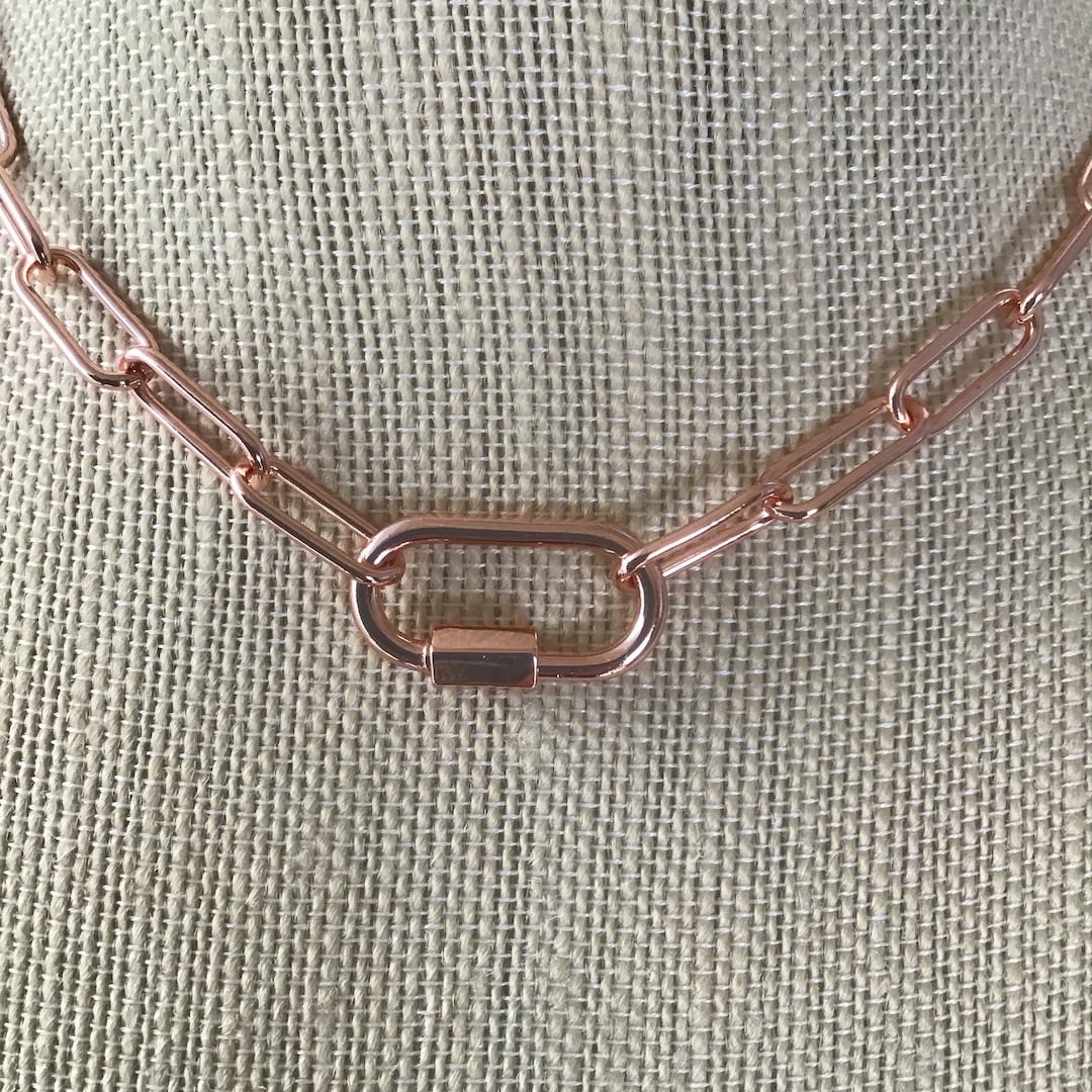 PAPERCLIP CHAIN NECKLACE, Paperclip Choker, Paperclip Chain, Carabiner ...