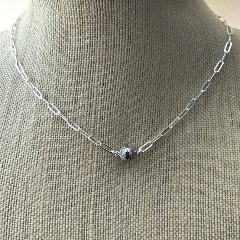 STERLING SILVER CHOKER Paperclip Chain Necklace Paperclip - Etsy