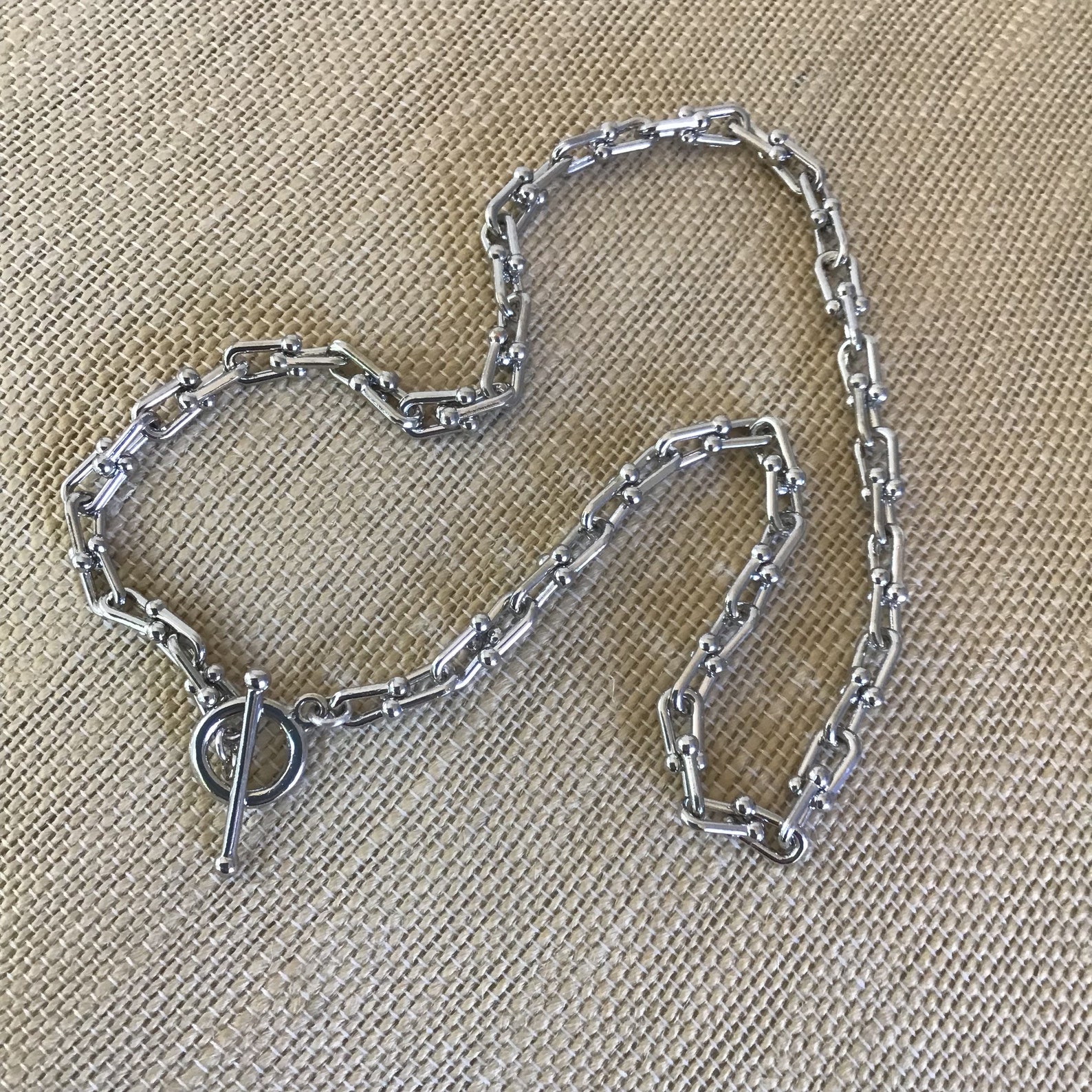 U LINK CHOKER U Link Necklace Silverplate Chain - Etsy