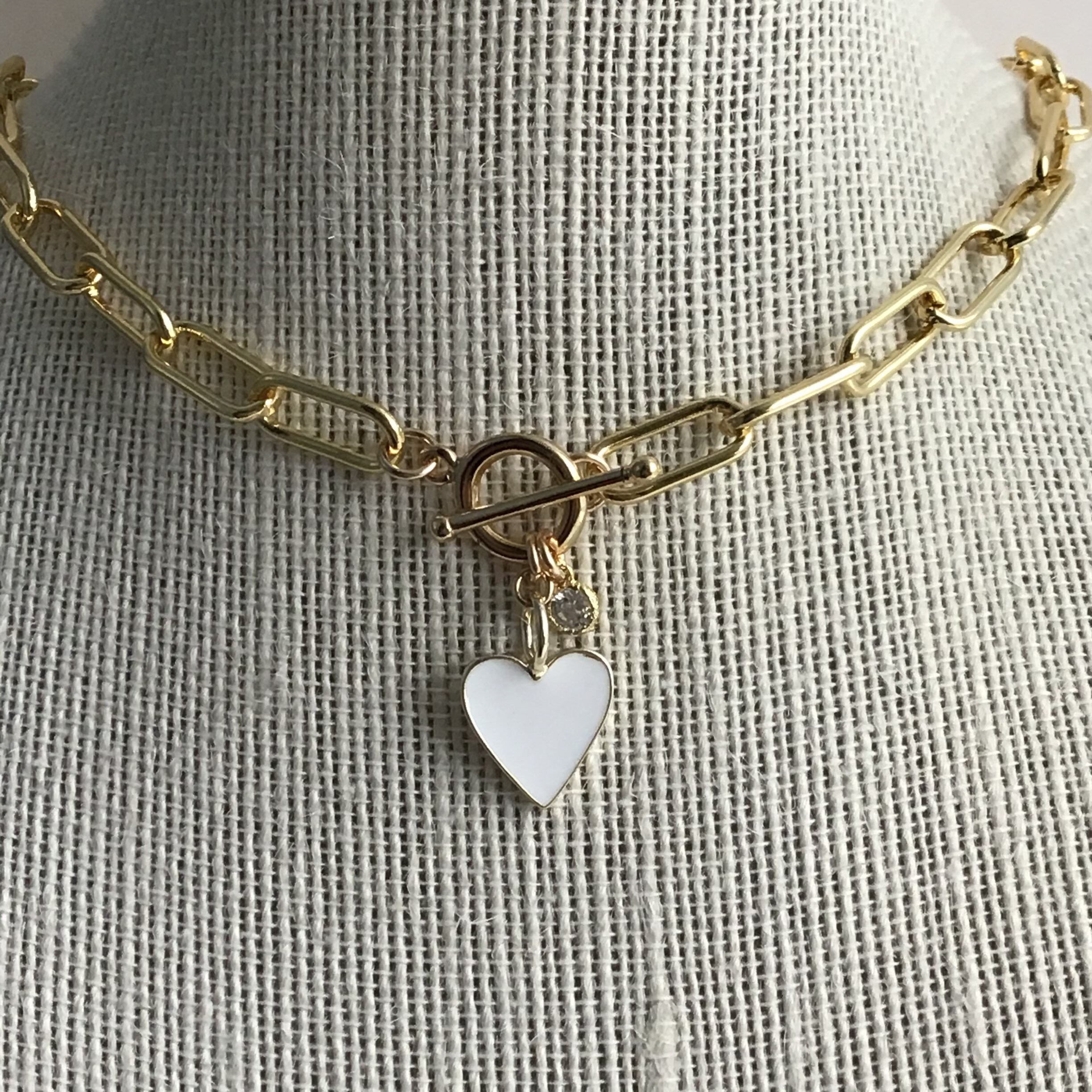 PAPERCLIP CHAIN NECKLACE Gold Choker Paperclip Chain Toggle | Etsy