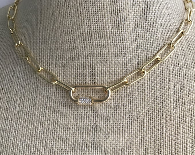 GOLDFILLED PAPERCLIP CHAIN, Paperclip Chain Necklace, Gold Choker ...