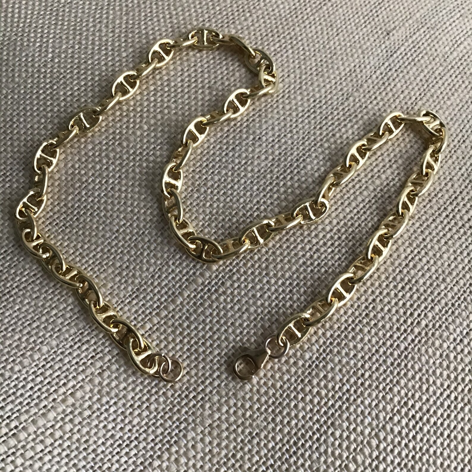GOLDFILLED ANCHOR CHAIN, Paperclip Chain Necklace, Goldfilled Choker ...