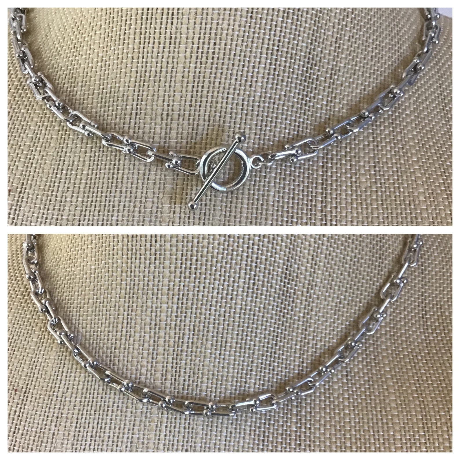 U LINK CHOKER U Link Necklace Silverplate Chain - Etsy