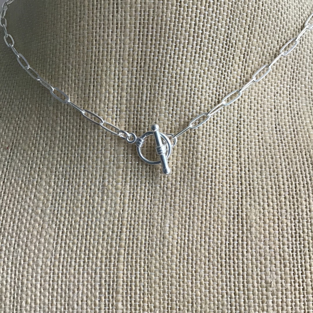 STERLING SILVER CHOKER, Paperclip Chain Necklace, Paperclip Chain ...