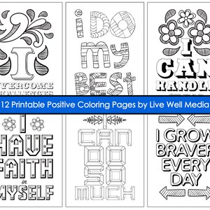 Coloring Pages for Kids: Positive Affirmations, Printables, Kids ...