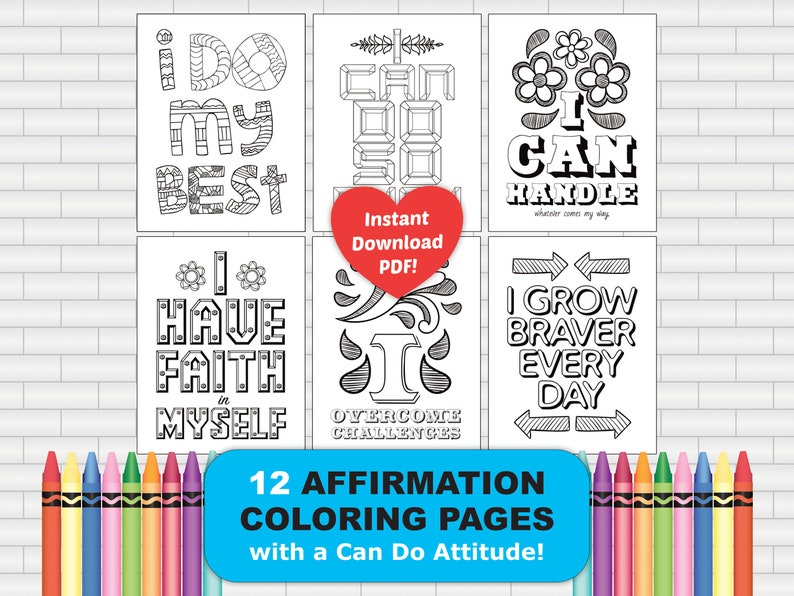 Coloring Pages for Kids: Positive Affirmations, Printables, Kids ...
