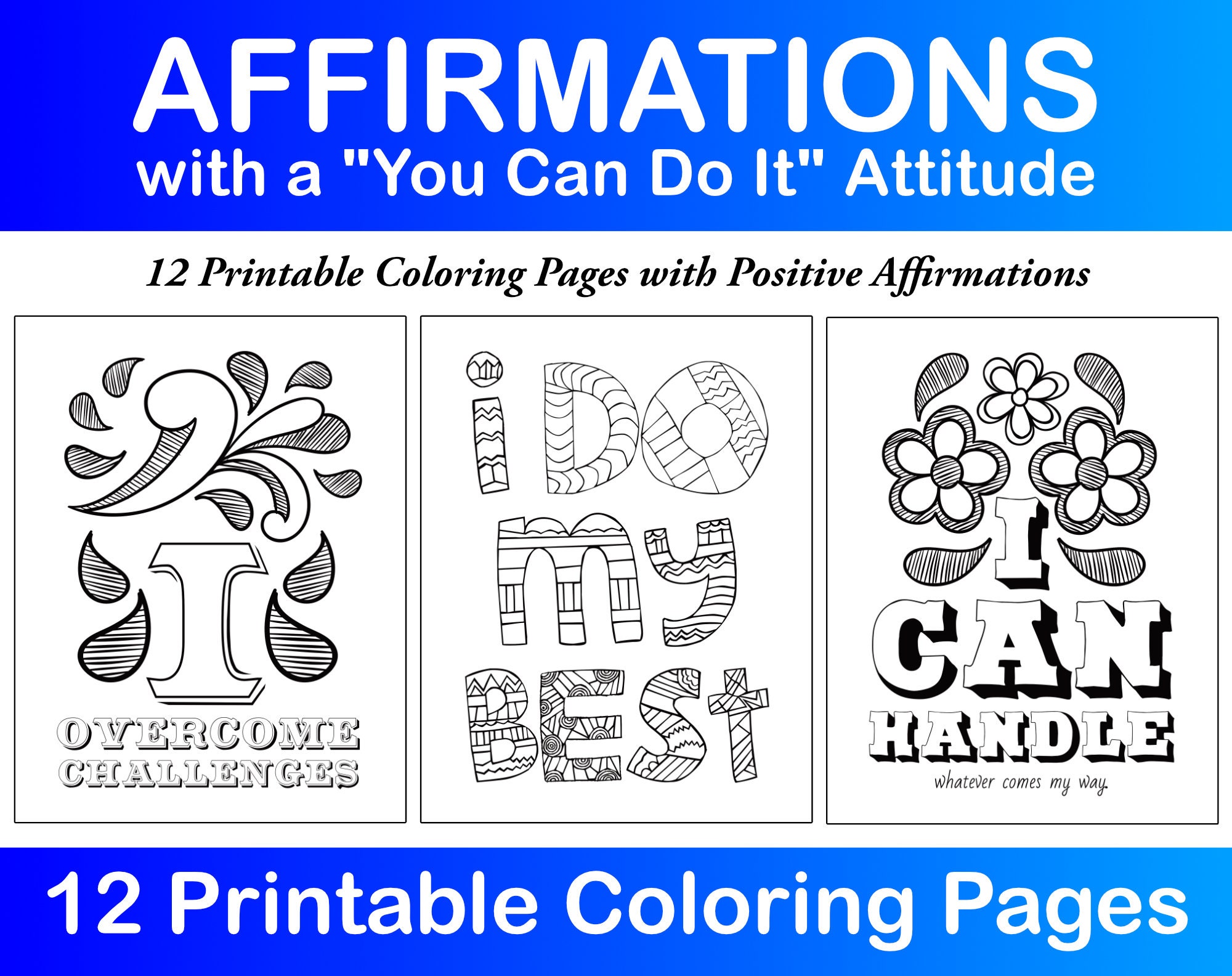 Positive Attitude Coloring Pages