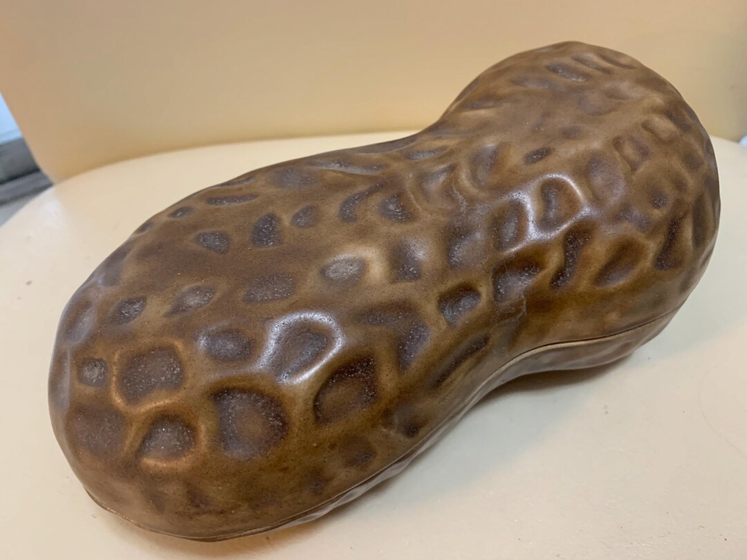 Peanut Shape Ceramic 8” Covered Peanut Trinket Box - Etsy