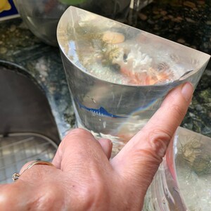 Acrylic Aquatic Clear Underwater Fish Scene Half Circle Shape Bookends ...