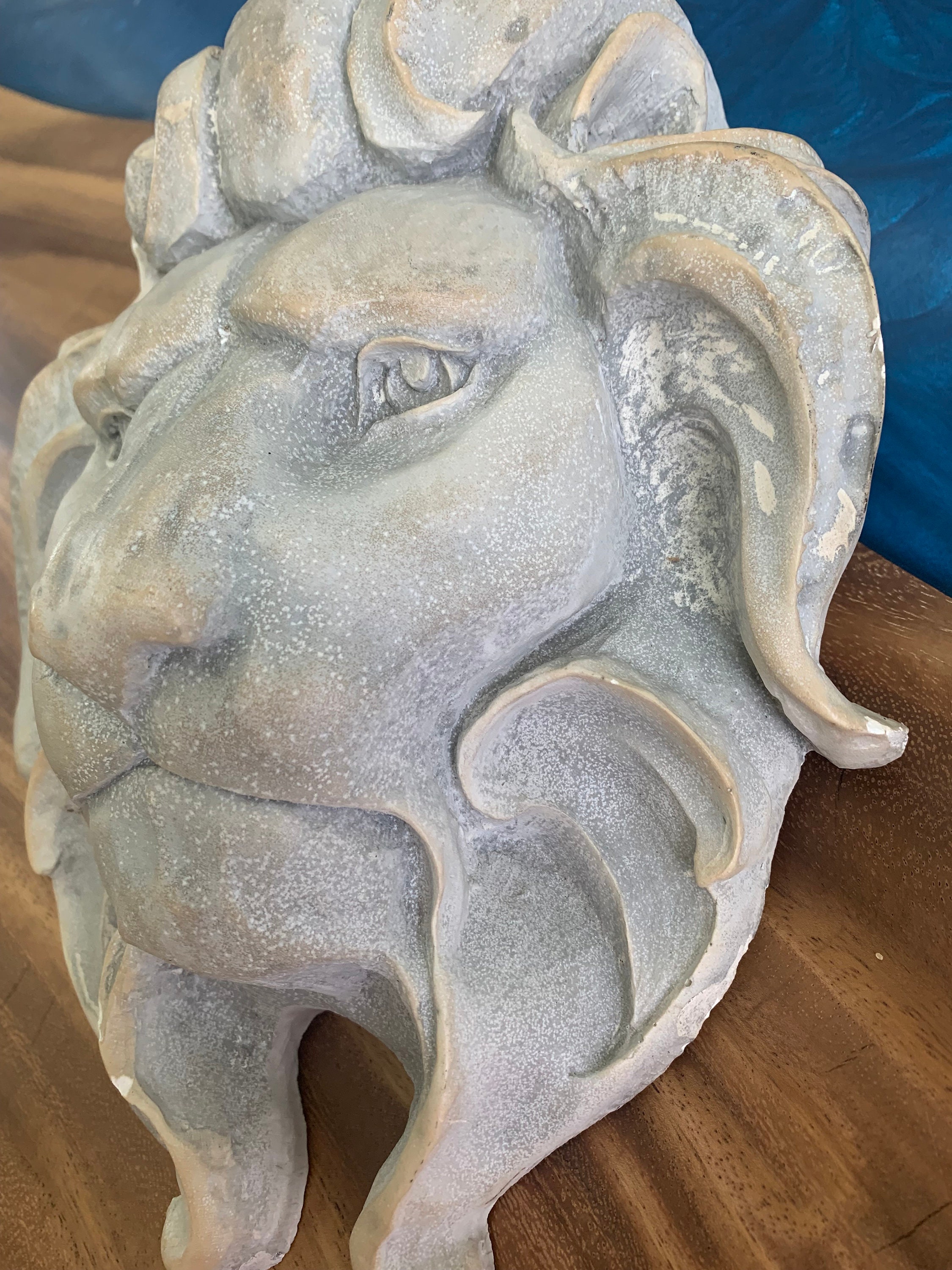Lion Head Outdoor Plaster/ Stone Deco - Etsy