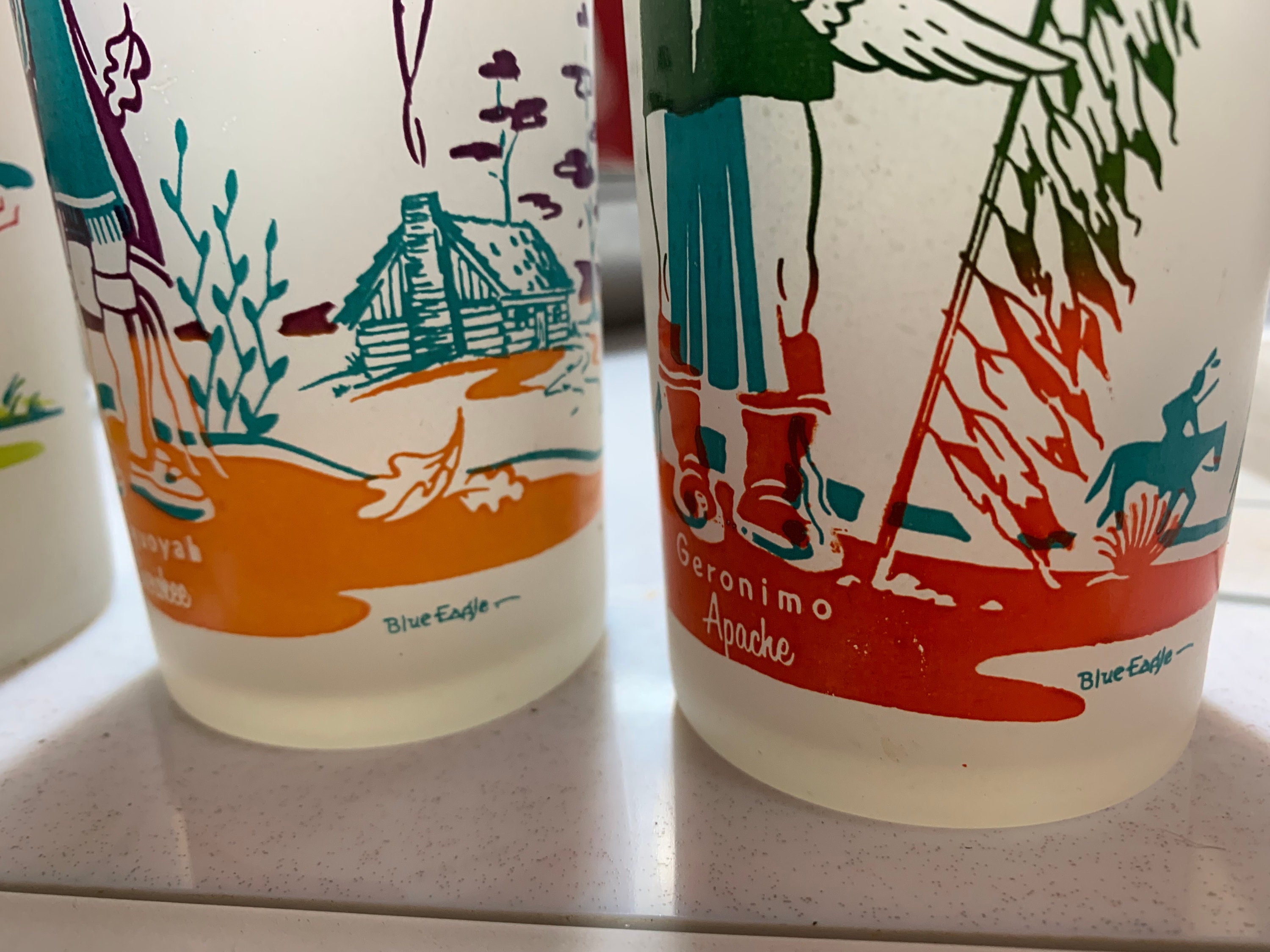 Oklahoma Indians Set of Five Tall Frosted Drinking Glasses - Etsy