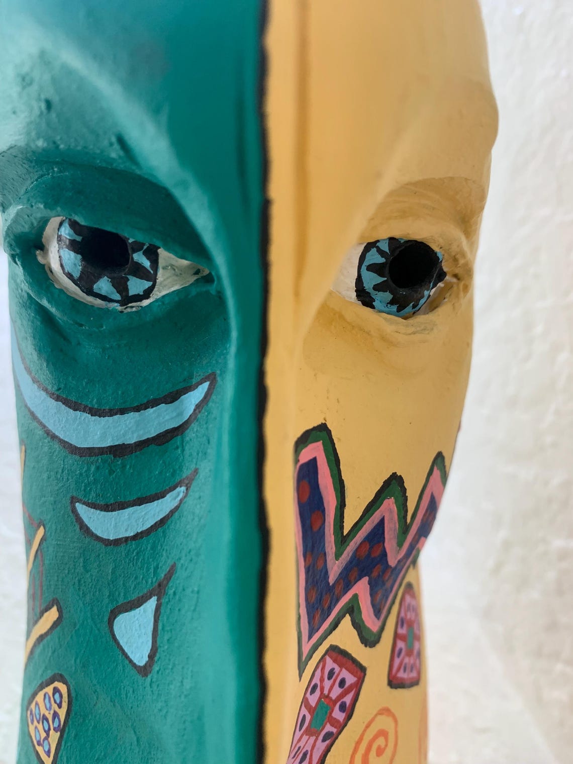 Hand Painted Two Colored Half and Half Face Sculpture With Amazing ...