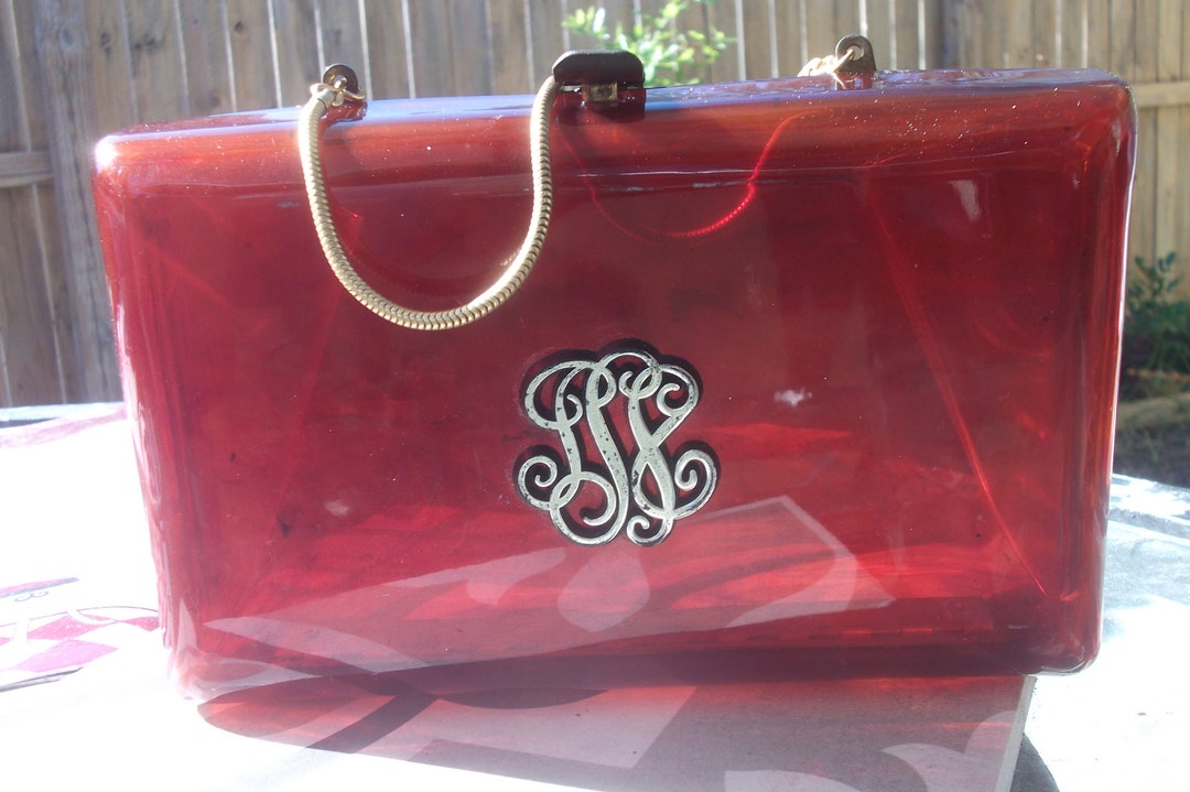 Lucite Amber Color With Original Gold Tone Hard Wear - Etsy