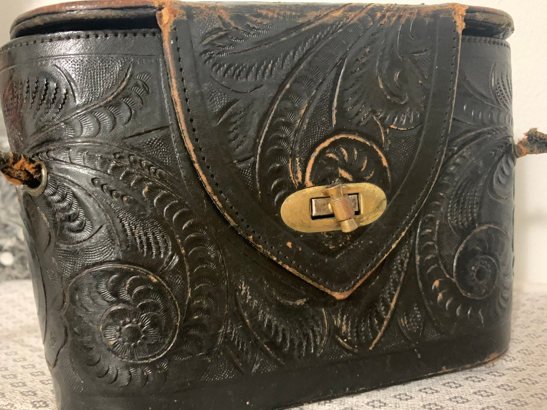 Rustic Brown Leather Hand Tooled Very Vintage Woman's Handbag - Etsy
