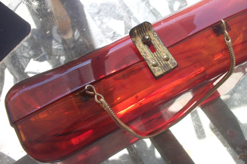 Lucite Amber Color With Original Gold Tone Hard Wear - Etsy