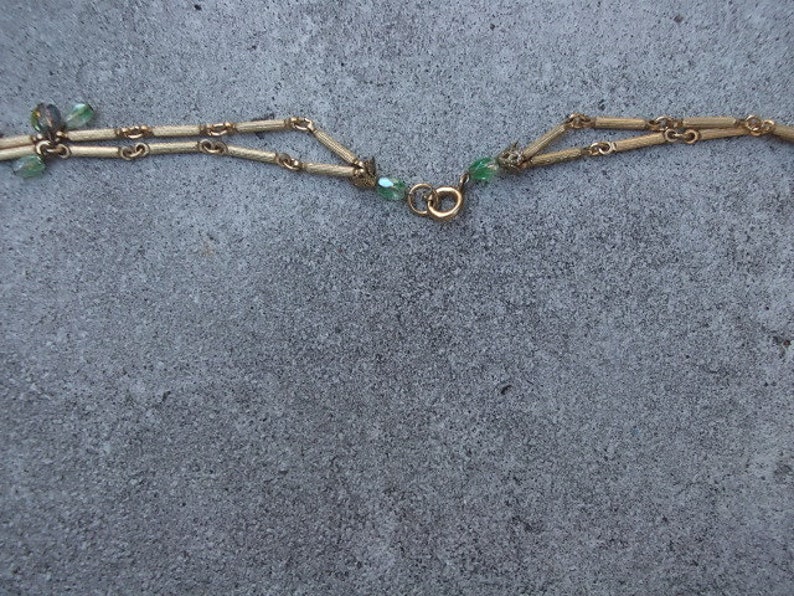 Really Long Gold Rods Linked Together With Green and Clear - Etsy