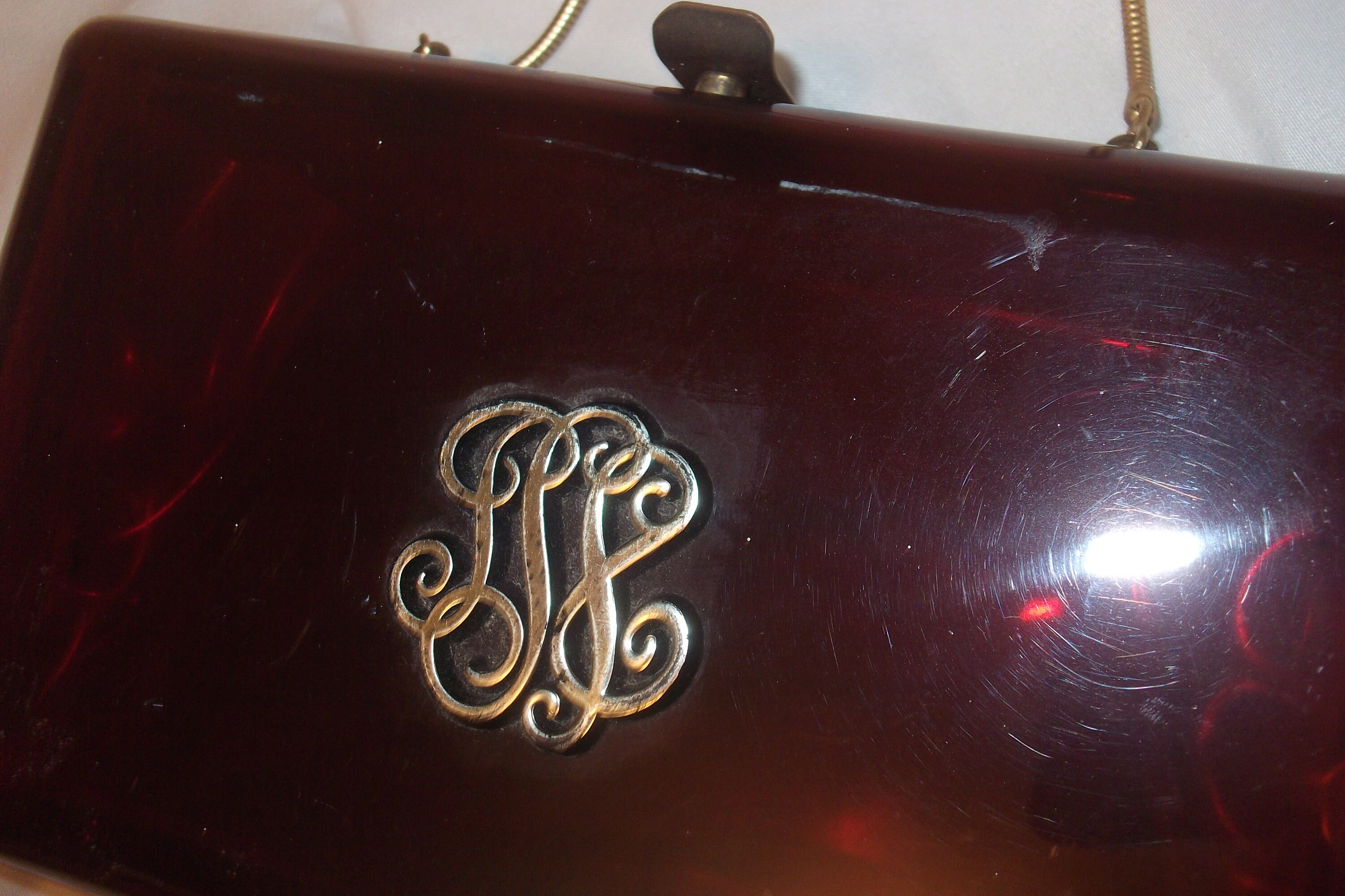 Lucite Amber Color With Original Gold Tone Hard Wear - Etsy