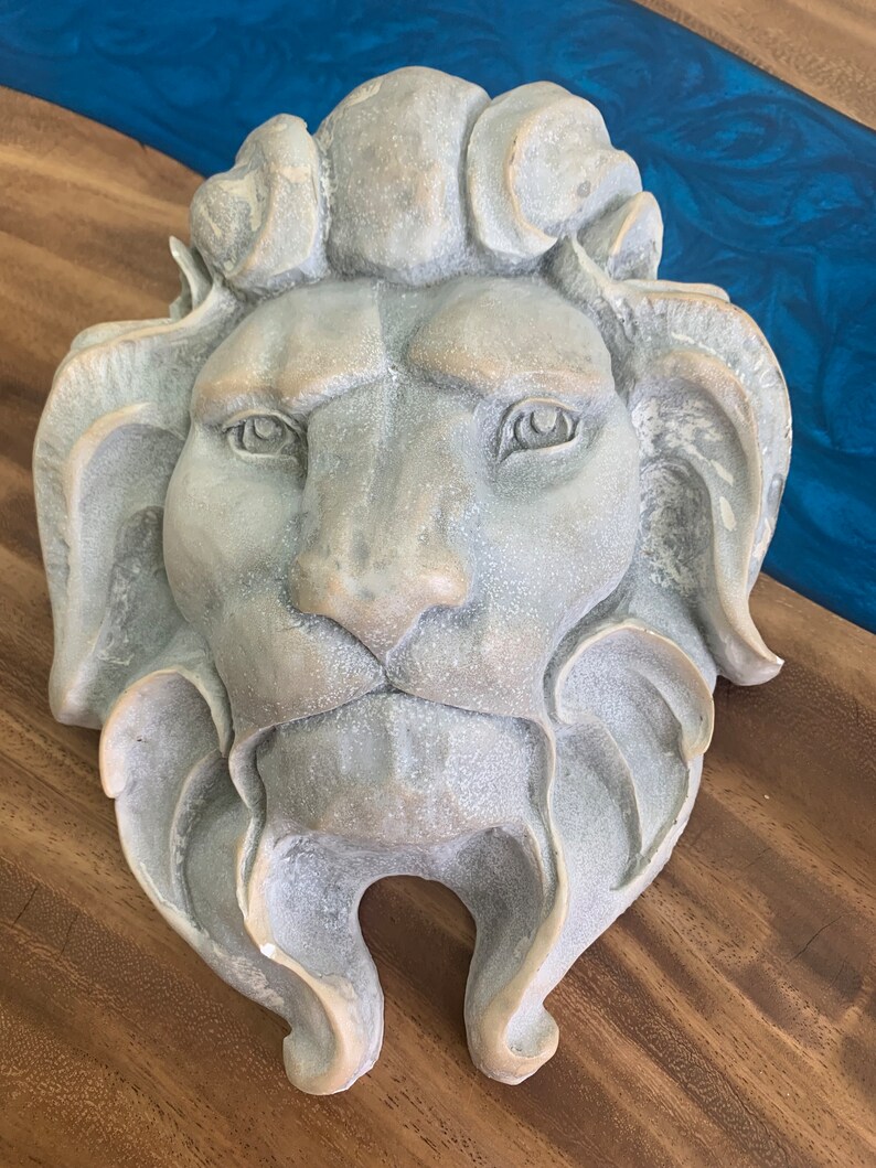Lion Head Outdoor Plaster/ Stone Deco - Etsy