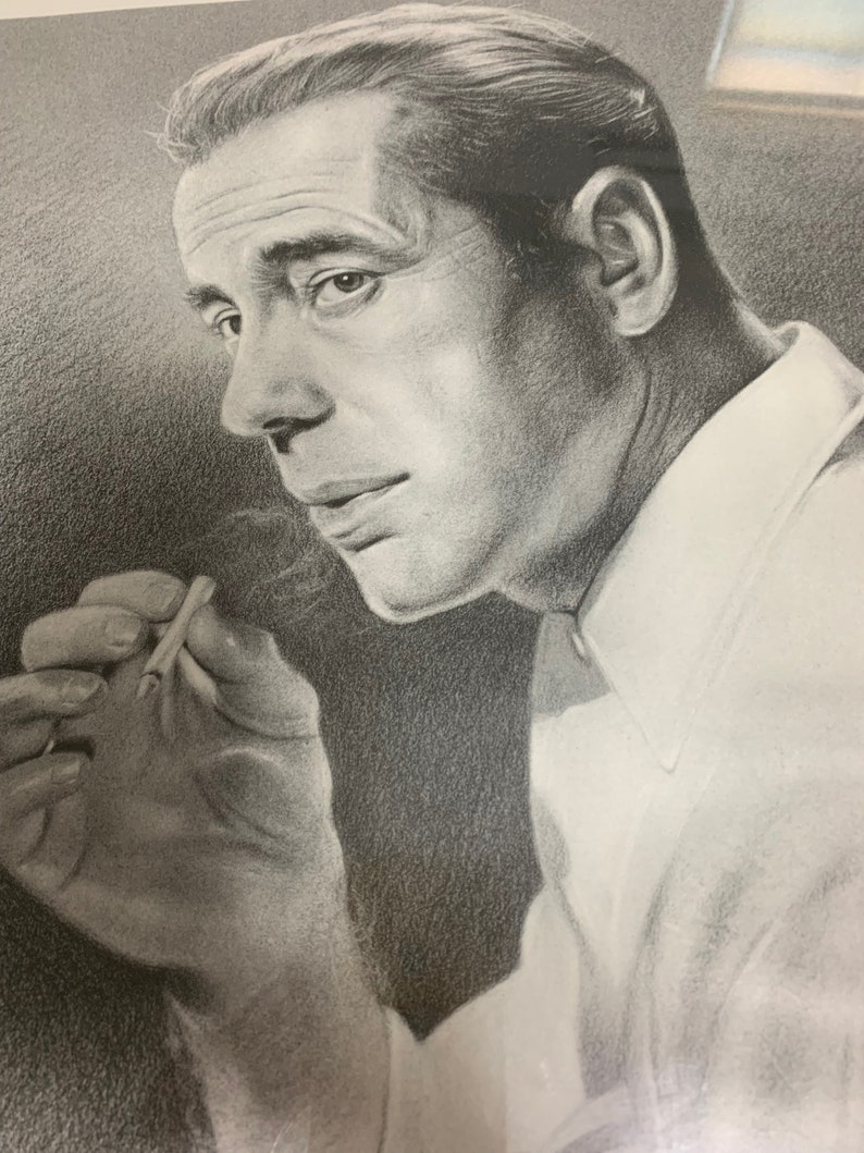 Humphrey Bogart Black and White Signed Romeo Lopez Iconic Actor Print ...