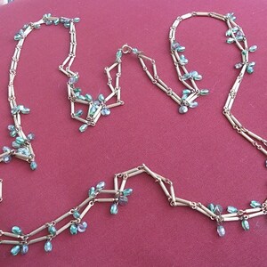 Really Long Gold Rods Linked Together With Green and Clear - Etsy