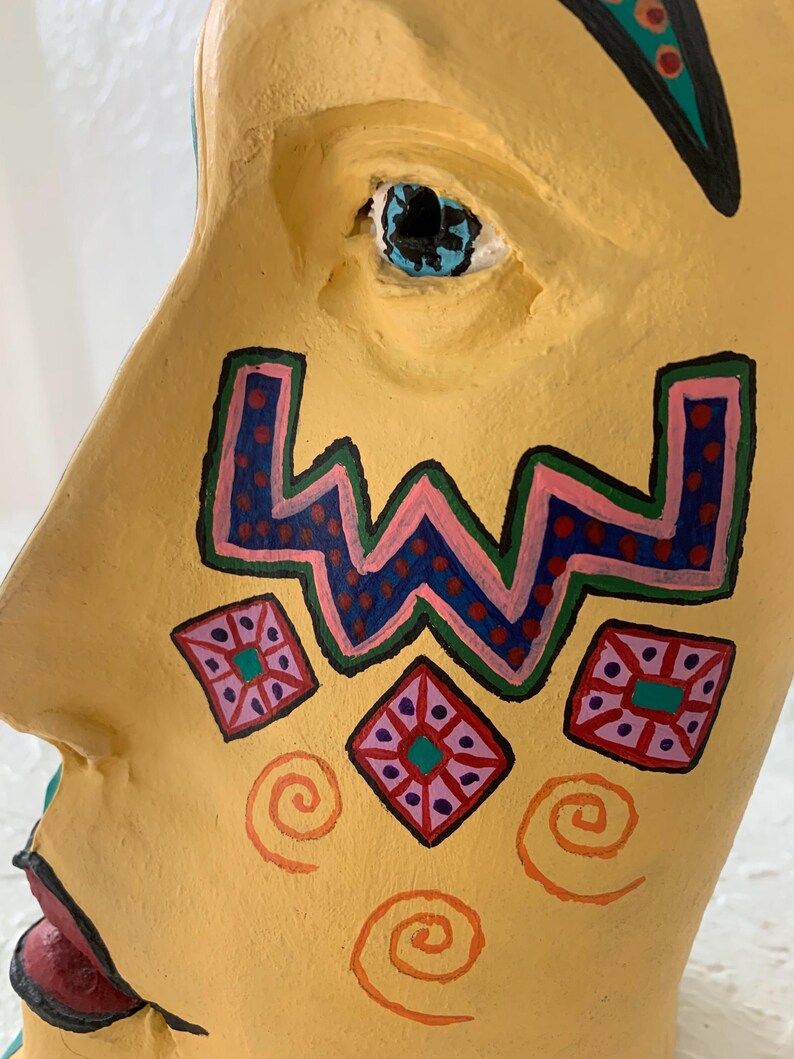 Hand Painted Two Colored Half and Half Face Sculpture With Amazing ...