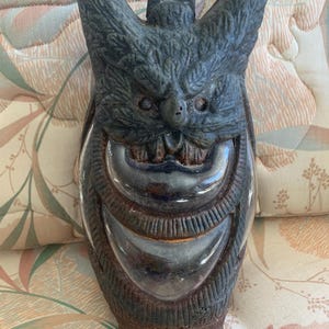 Cast Iron Antique Owl Design With Convex Glass Candle Holder - Etsy