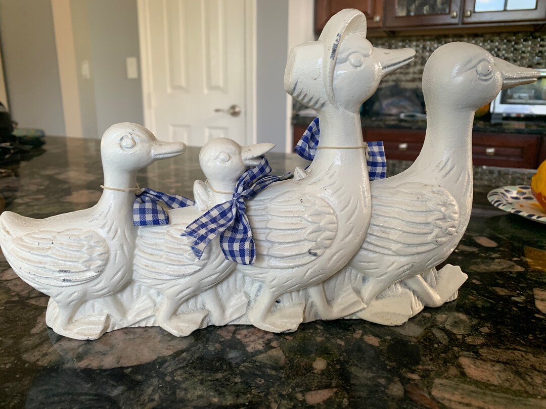 Cast Iron Greece Family Cottage Core Painted White Doorstop - Etsy