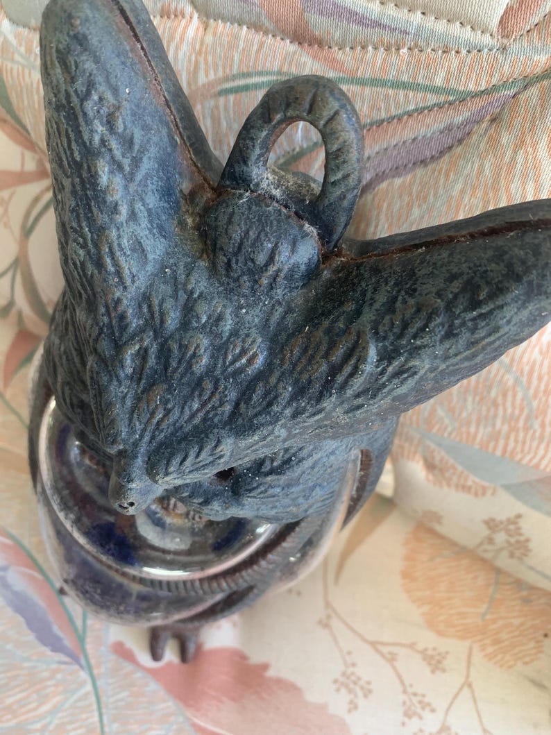 Cast Iron Antique Owl Design With Convex Glass Candle Holder - Etsy